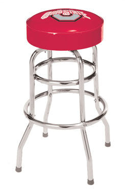 Ohio State Buckeyes Chrome Barstool | OSU Buckeyes Double Ring Bar ...