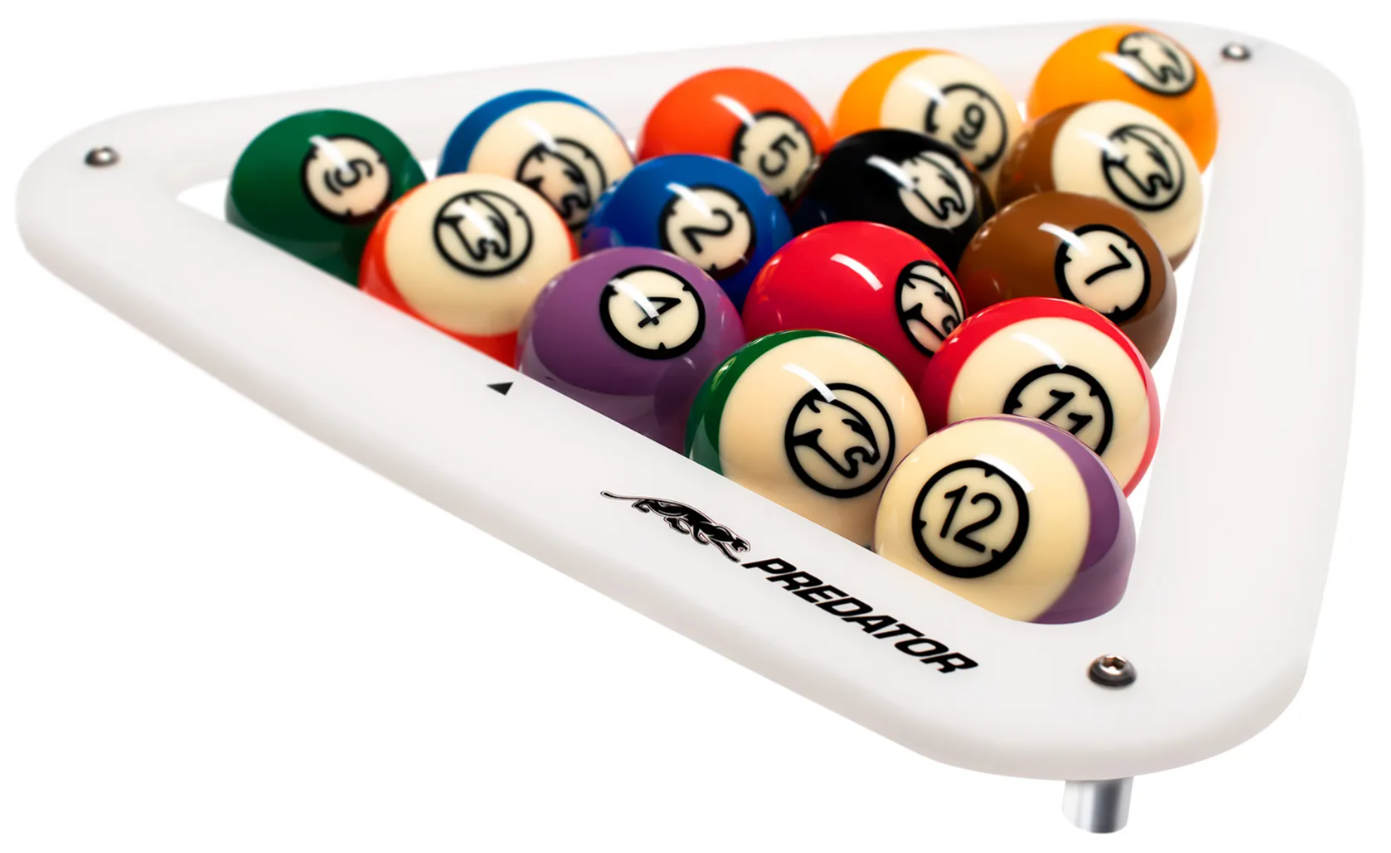 White Predator AeroRack Pool Ball Rack / Triangle – coolpooltables.com