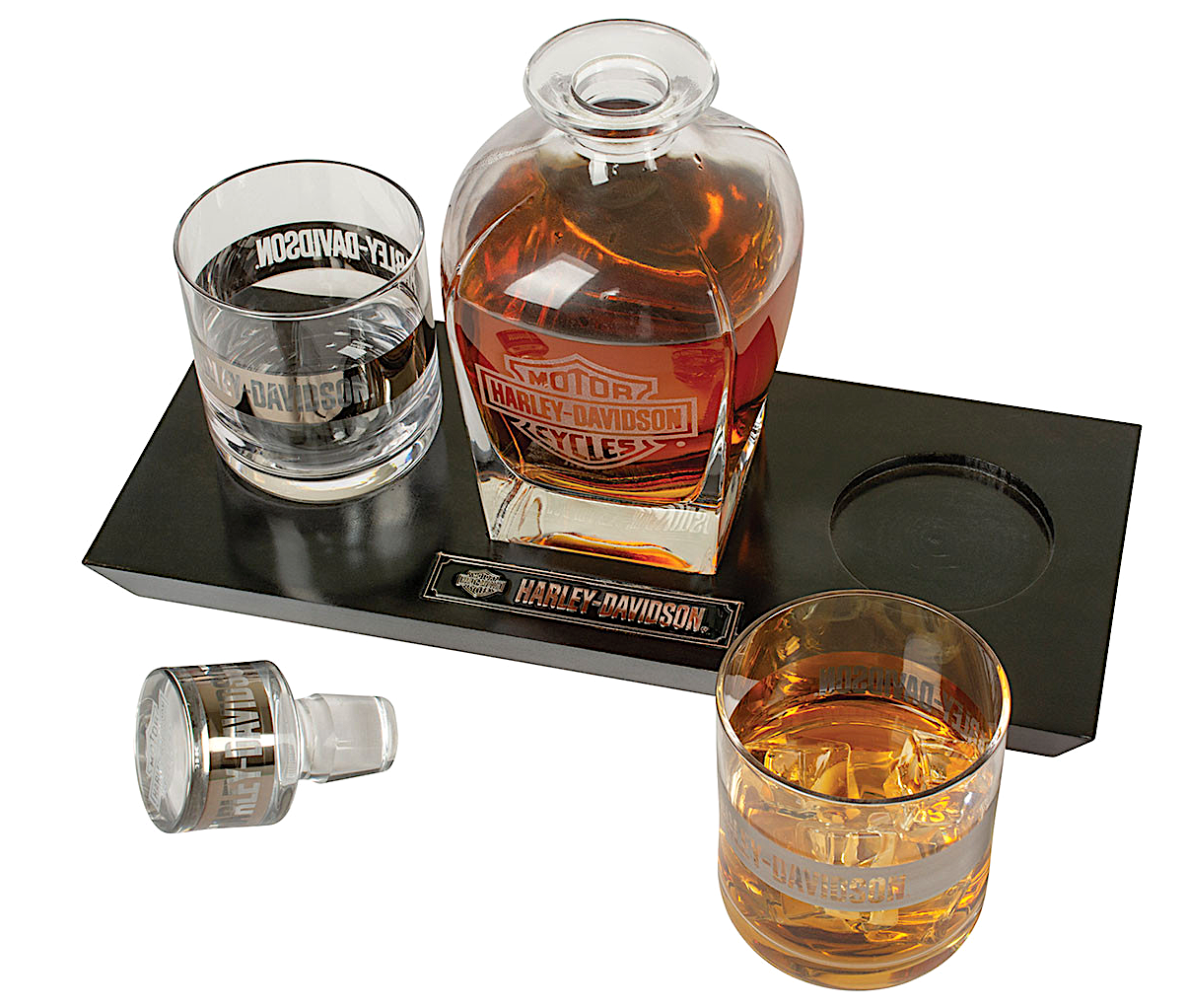 Harley-Davidson HDL-18812 Branded Glass Decanter Set with Etched Bar & – coolpooltables.com